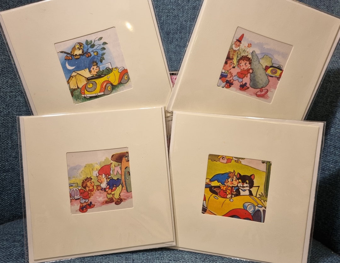 4 Handmade Noddy Themed blank Greetings Cards - Etsy