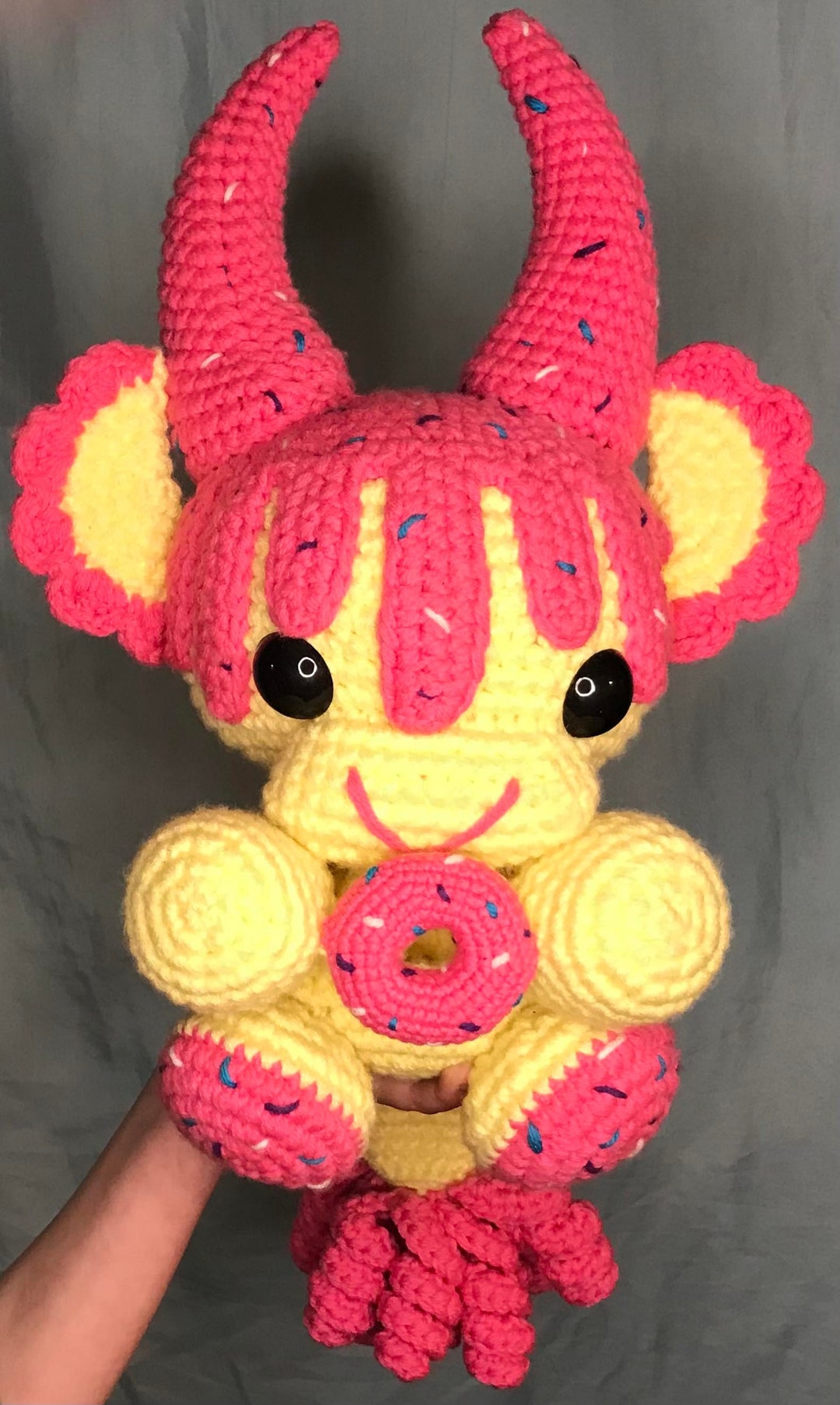 Crochet Donut Goat Plushie - Etsy