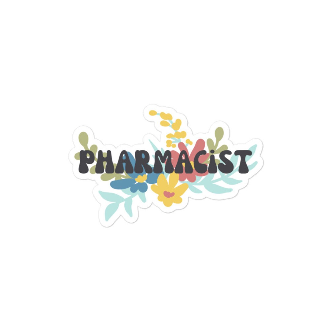 Pharmacist Retro Floral Pharmacy Sticker Pharmacy Medical Gifts, Laptop ...