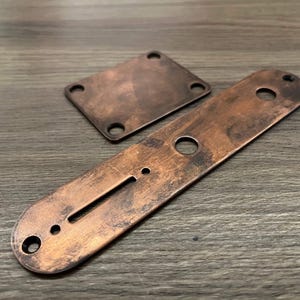 Telecaster Aged Copper Neck & Control Plate Set - Slanted Switch - Etsy