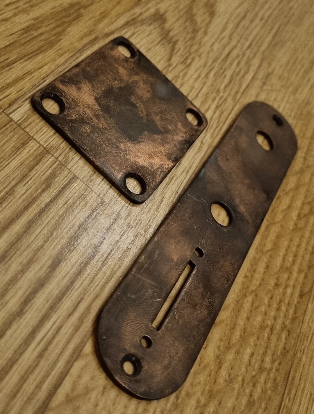 Telecaster Aged Copper Neck & Control Plate Set Standard - Etsy