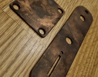 Telecaster Aged Copper Neck & Control Plate Set Slanted - Etsy