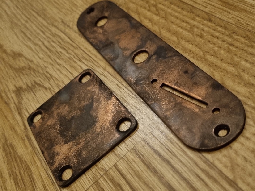 Telecaster Aged Copper Neck & Control Plate Set - Slanted Switch - Etsy