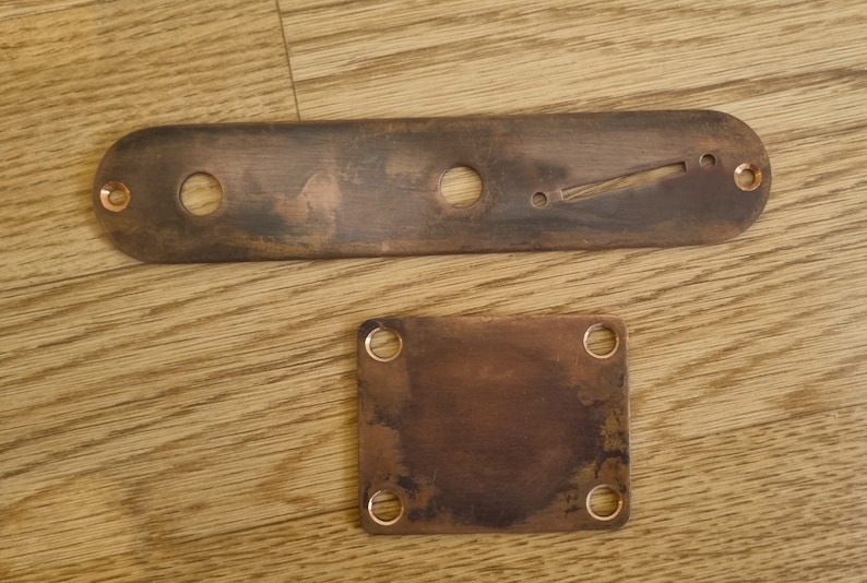Telecaster Aged Copper Neck & Control Plate Set - Slanted Switch - Etsy