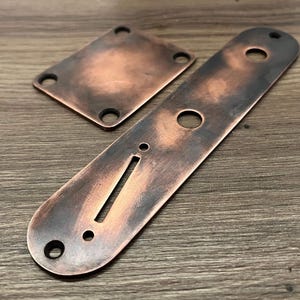 Telecaster Aged Copper Neck & Control Plate Set - Slanted Switch - Etsy