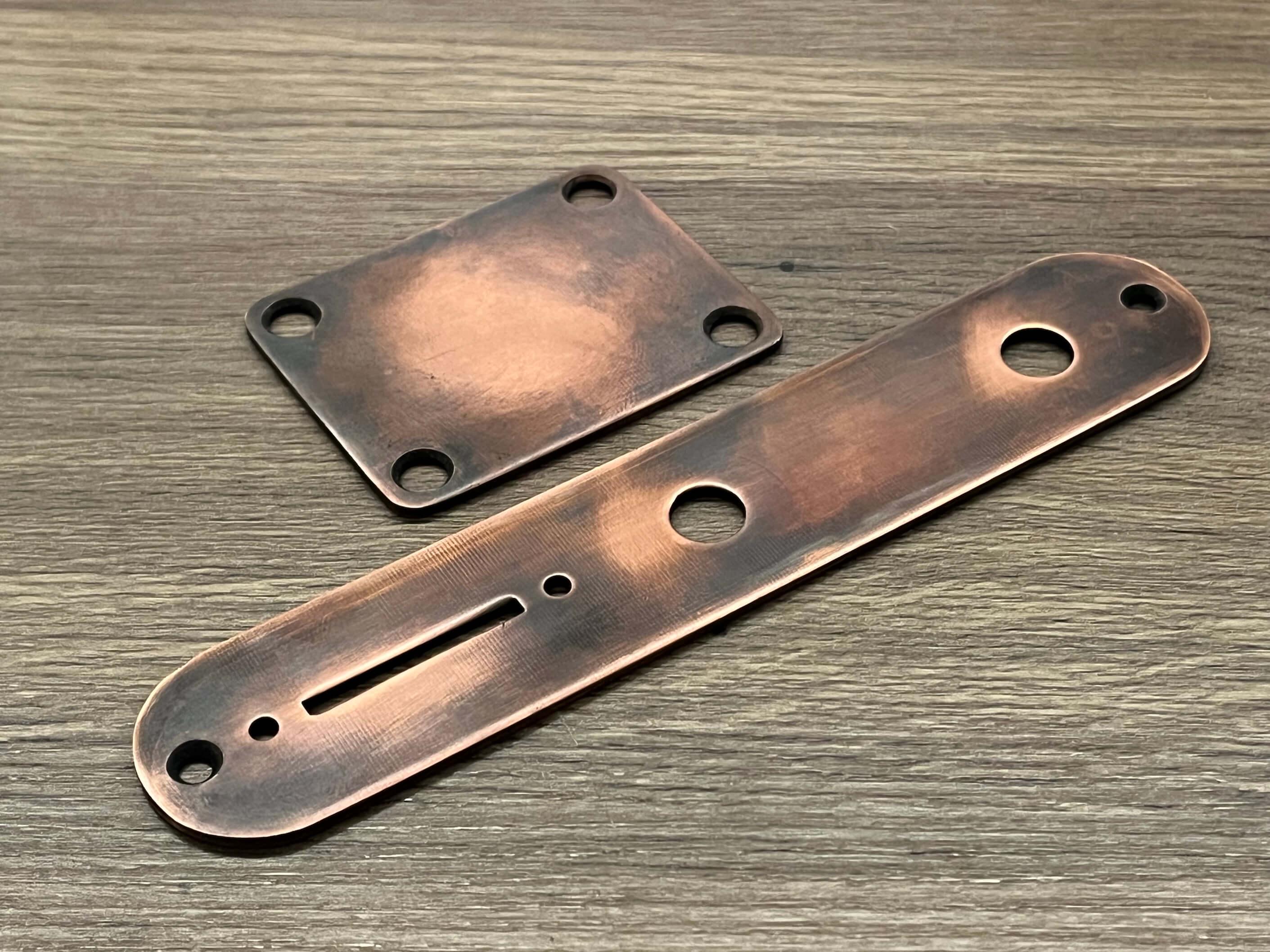 Telecaster Aged Copper Neck & Control Plate Set - Slanted Switch - Etsy