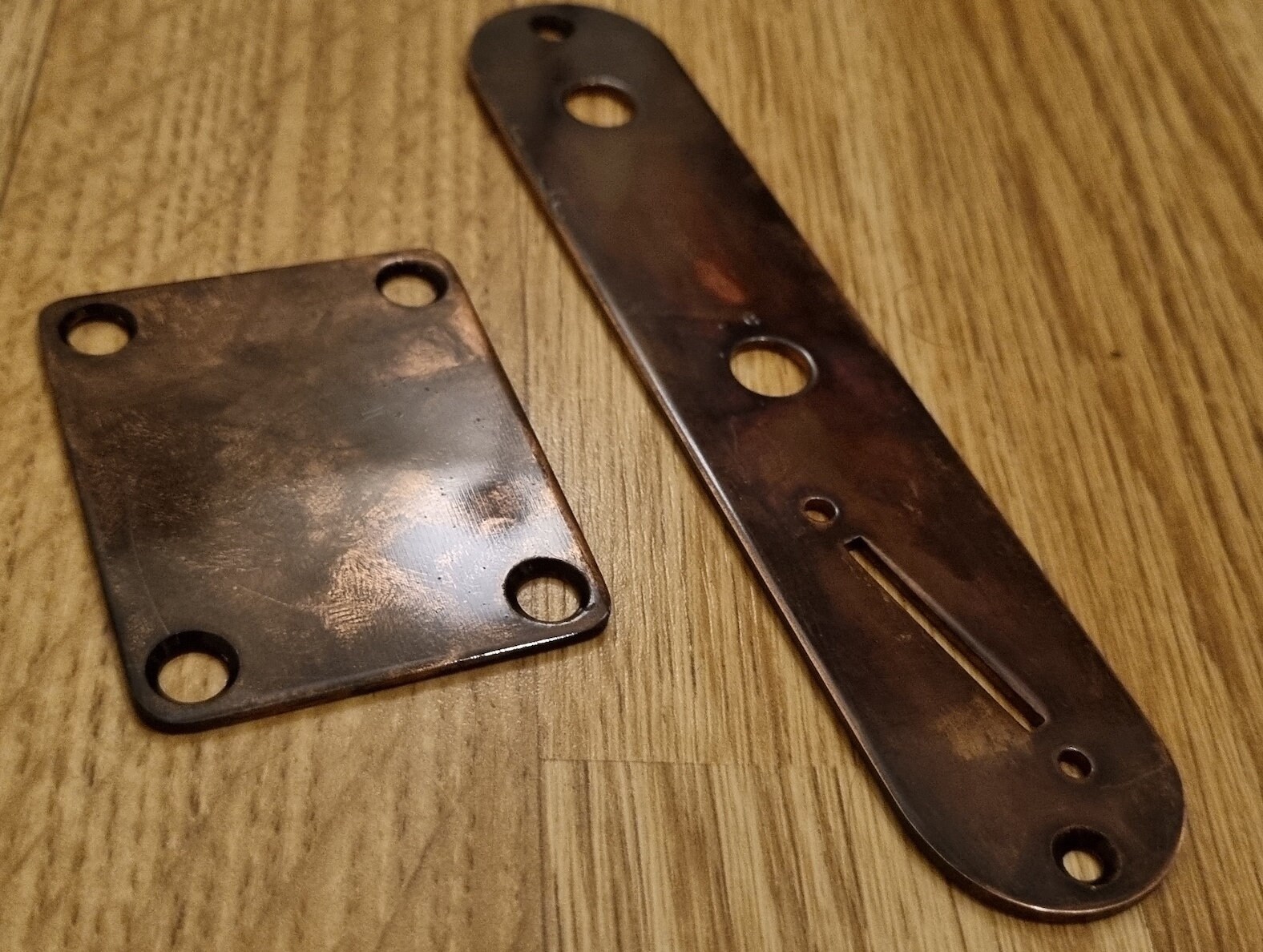 Telecaster Aged Copper Neck & Control Plate Set - Slanted Switch - Etsy