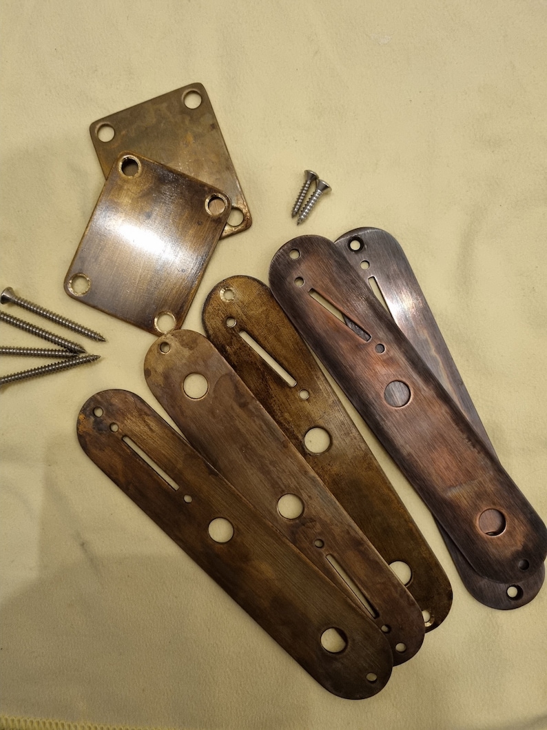 Telecaster Aged Brass Control Plate & Neck Plate Set. - Etsy