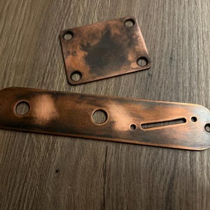 Telecaster Aged Copper Neck & Control Plate Set - Slanted Switch - Etsy