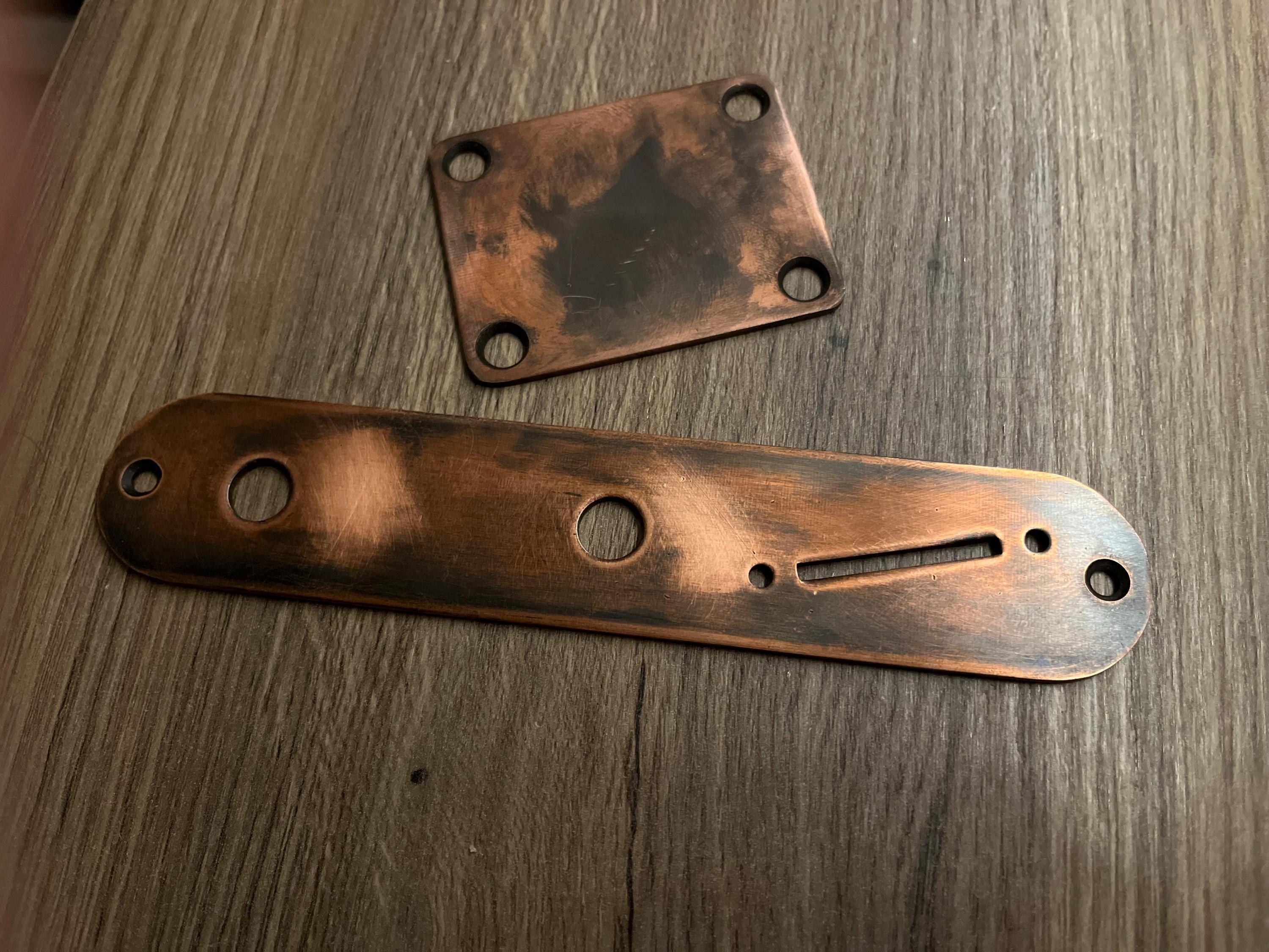 Telecaster Aged Copper Neck & Control Plate Set - Slanted Switch - Etsy