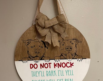 Dont Knock/dog Sign/do Not Disturb/dogs Will Bark - Etsy