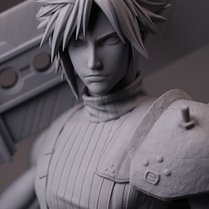 Final Fantasy Cloud Strife STL File, FFVII FF7 Hero Game Anime STL File ...
