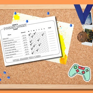 Editable Kids Pocket Money Chart - Chore Allowance Tracker ...