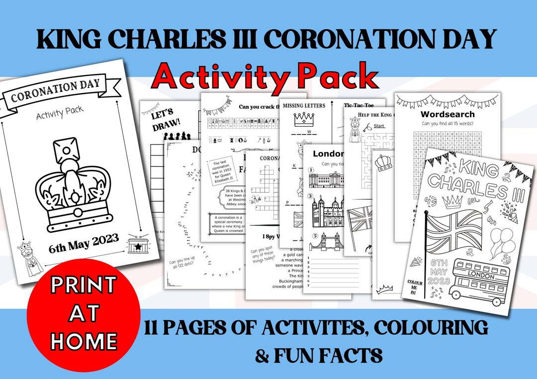 King Charles III Coronation Day Children's Activity Pack - Etsy