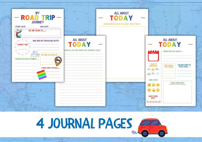 Kids Road Trip Activity Pack Instant Download - Journal, Games and ...