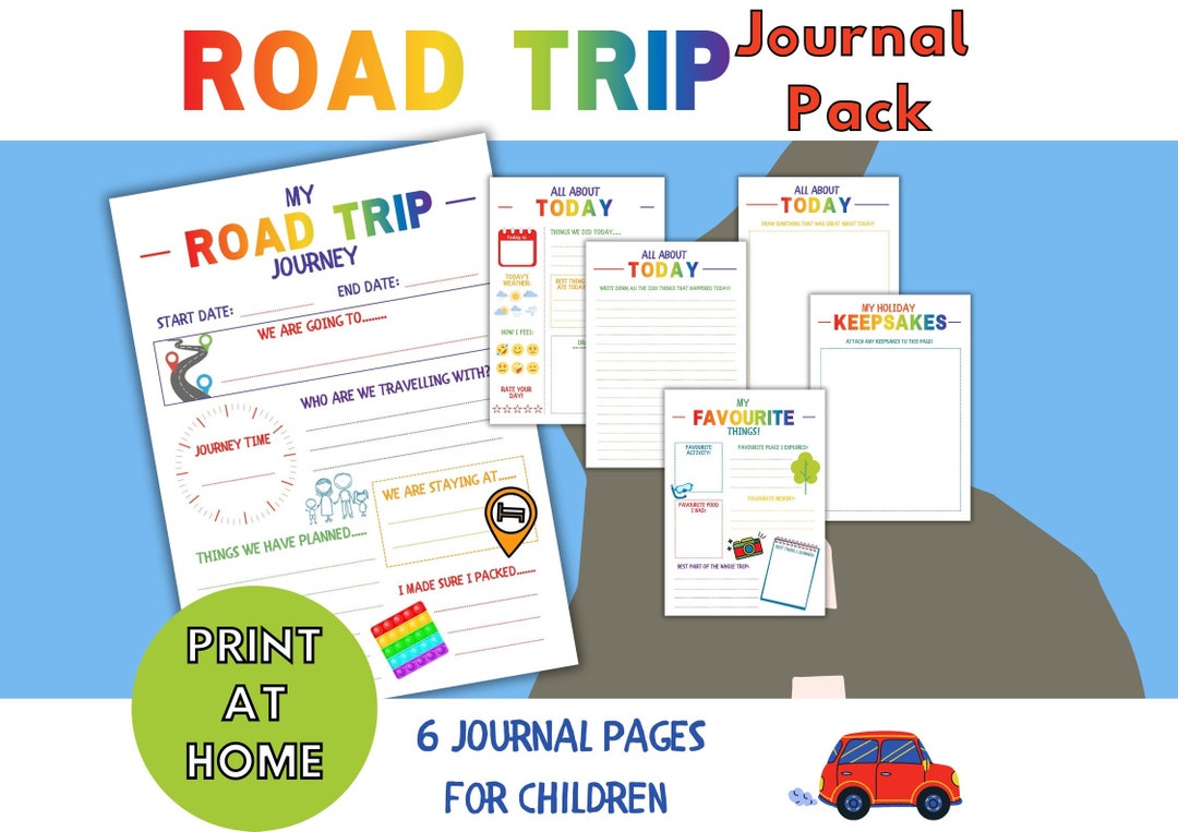 Kids Road Trip Journal Pack - Instant Download - Etsy