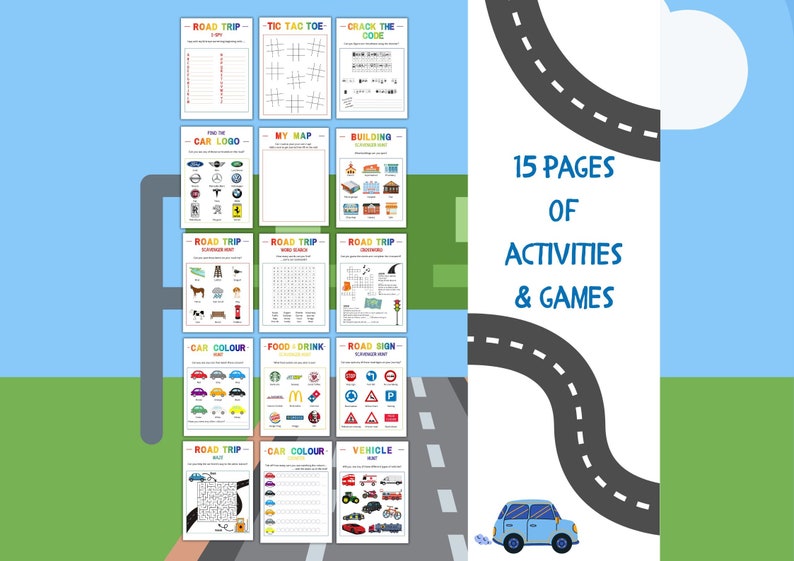 Kids Road Trip Activity Pack Instant Download Journal Games - Etsy