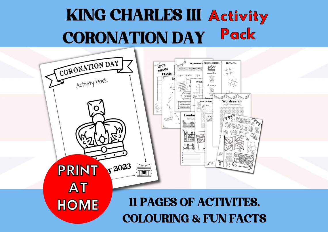 King Charles III Coronation Day Children's Activity Pack Puzzles ...