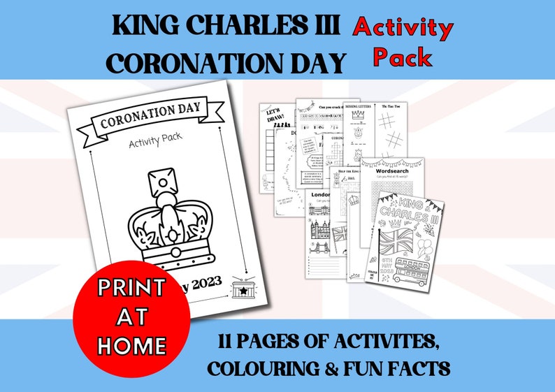 King Charles III Coronation Day Children's Activity Pack Puzzles ...