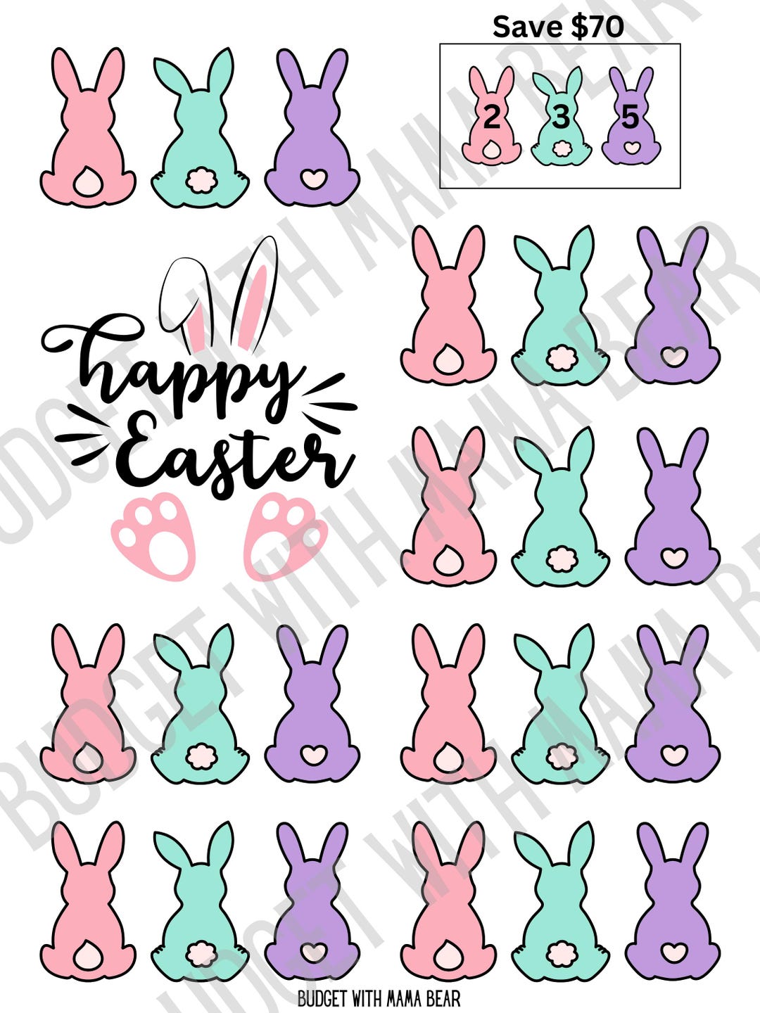 Easter Bunny Savings | Savings Challenge | Digital Product - Etsy