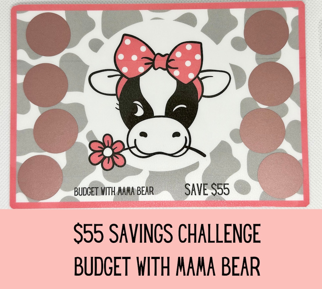 Pink Cow Savings Challenge Scratch Off - Etsy