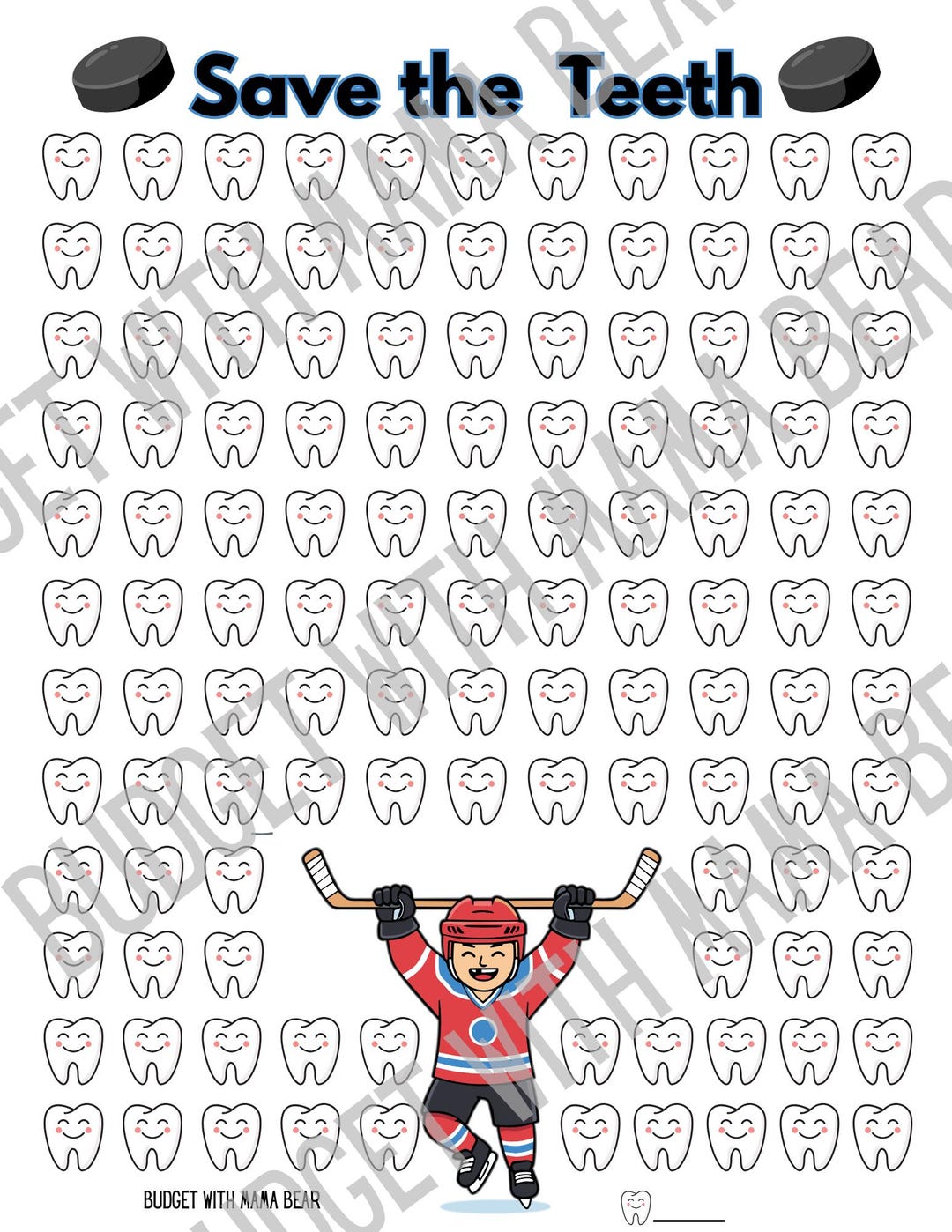 Save the Teeth Savings Challenge | Tracker | Digital - Etsy