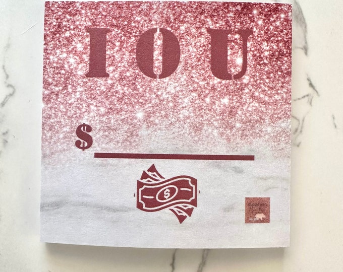 IOU Post Its for All Your Savings Needs Cash Budgeting Savings - Etsy
