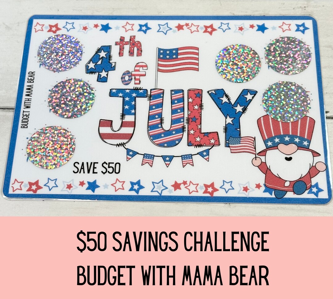 4th of July Savings Challenge Scratch Off - Etsy