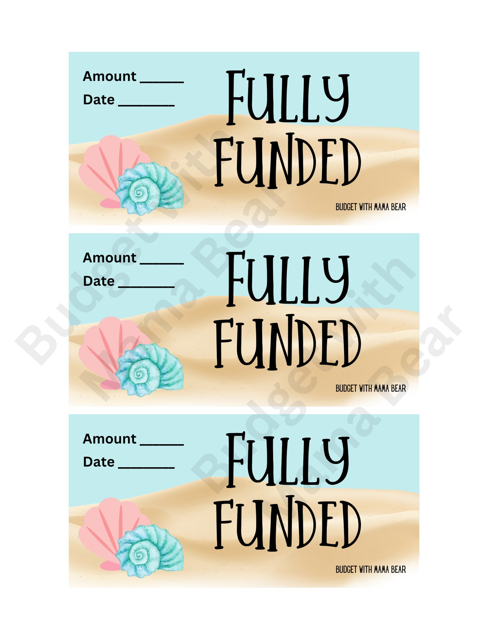 Shell-abrate Savings Challenge | Cash Budget Item | Digital Product - Etsy