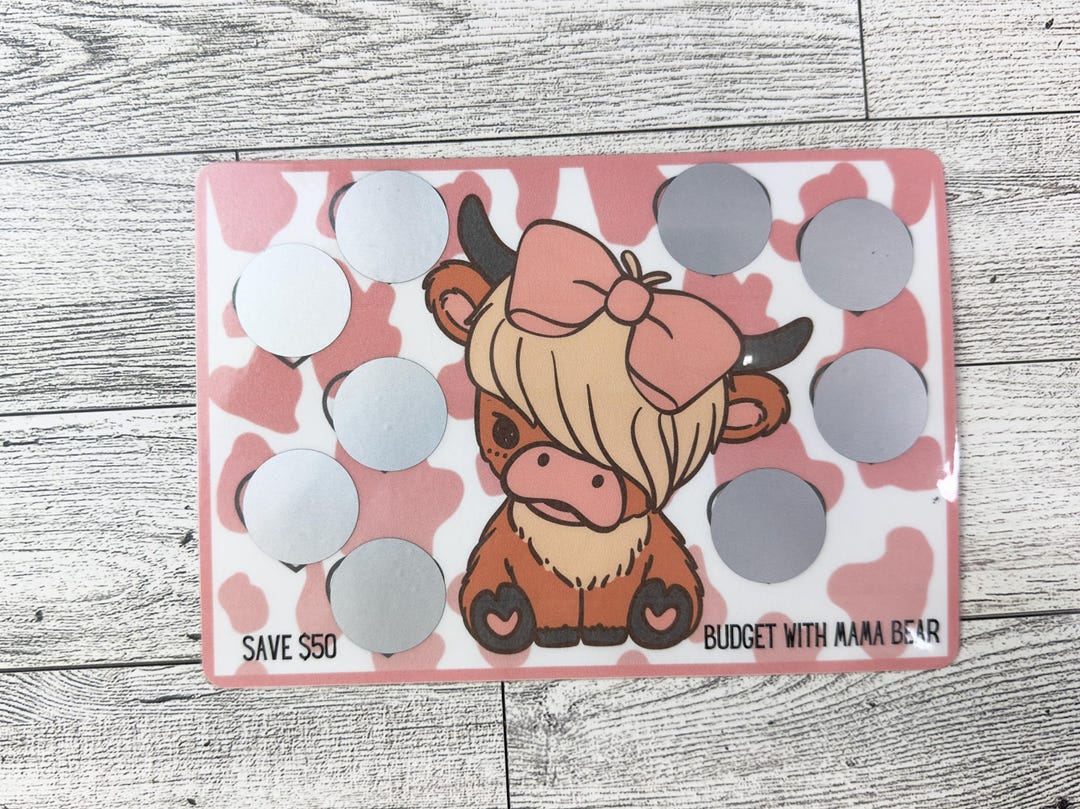 Cow Scratch off | Hearts | Savings Challenge - Etsy