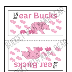 B Bucks Savings Challenge-bear Bucks Plus Envelope - Etsy