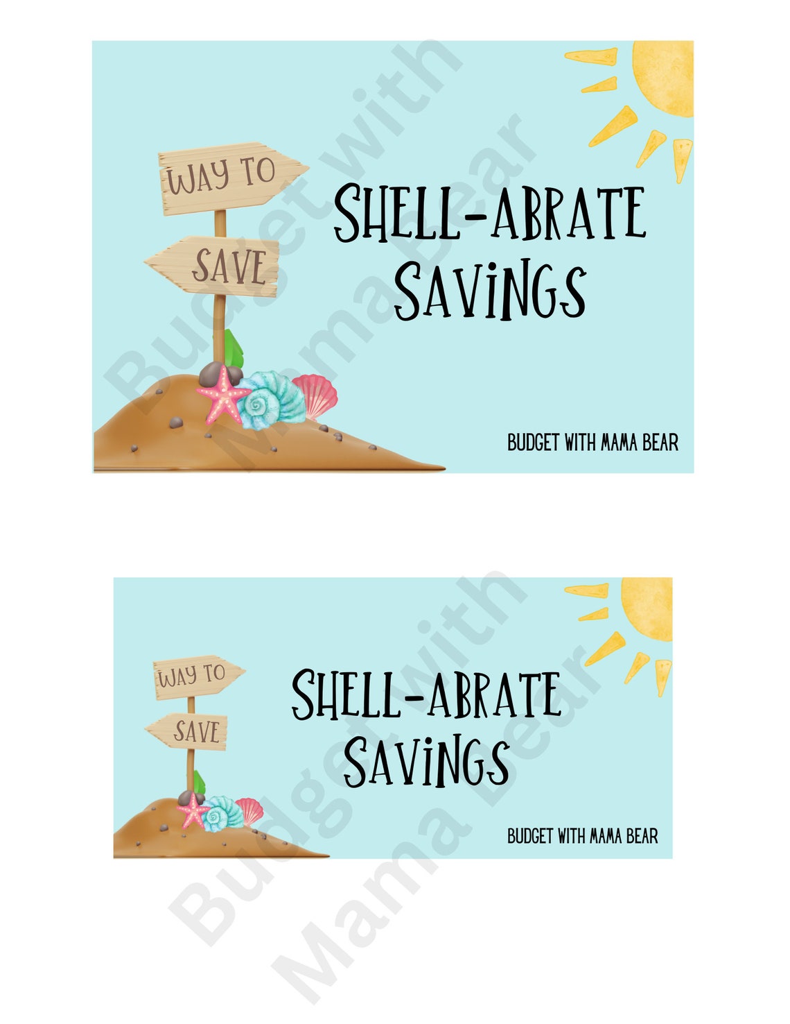 Shell-abrate Savings Challenge | Cash Budget Item | Digital Product - Etsy