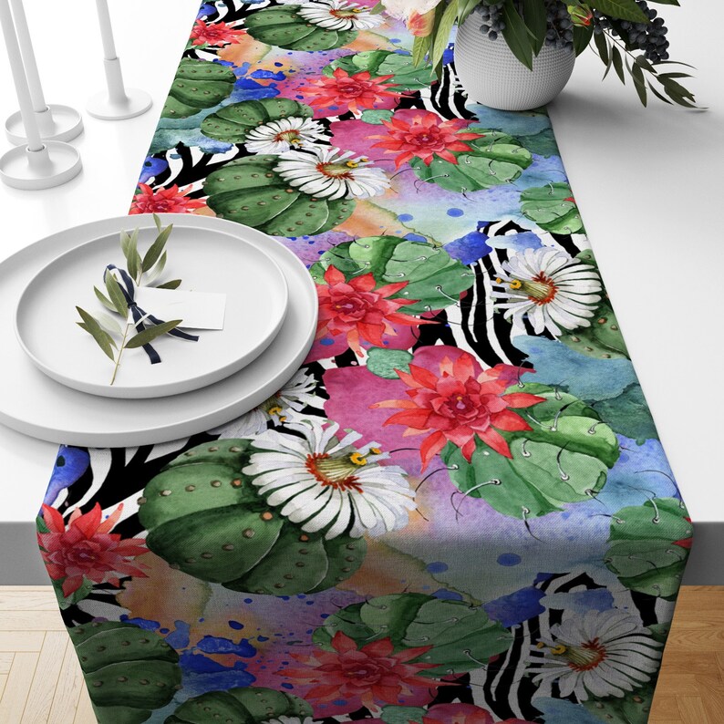 Floral Table Runner|colorful and Bright Tablecloth|summer Home Decor ...