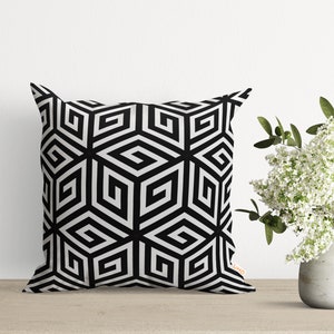 Greek Key Design Cushion Cover|pillowtop of Golden & Black Elegance ...