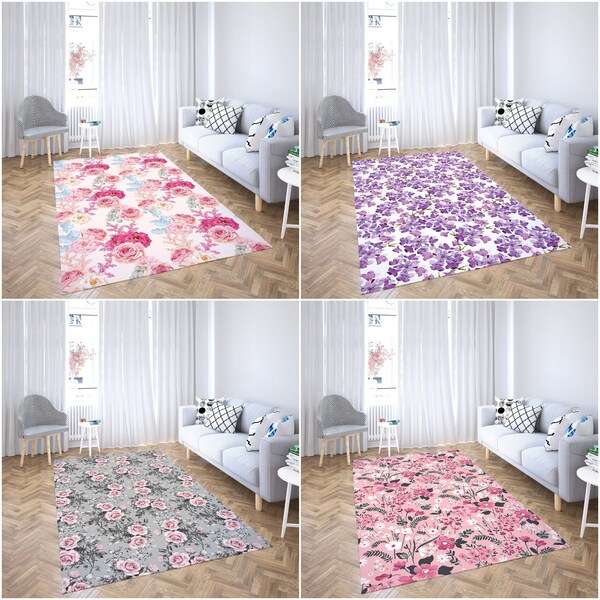 Rug With Roses - Etsy