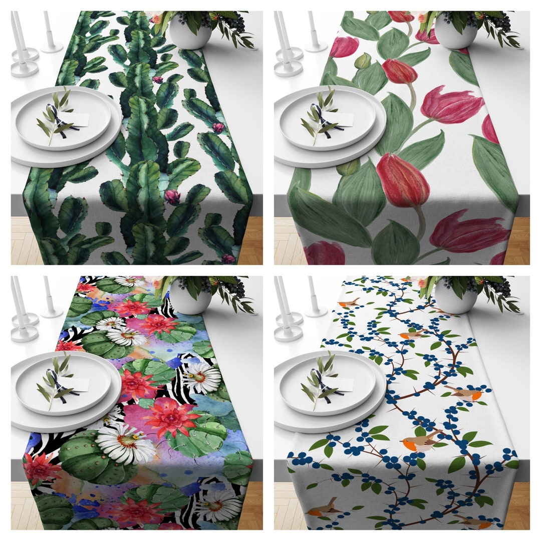 Floral Table Runner|colorful and Bright Tablecloth|summer Home Decor ...