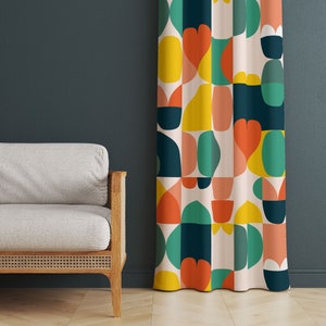 Retro Design Curtain|70's Art Style Curtain|thermally Insulated Boho ...