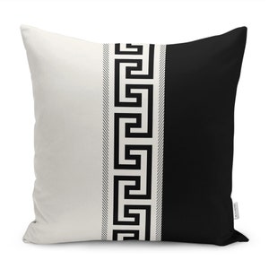 Greek Key Design Cushion Coverpillowtop of Golden & Black ...
