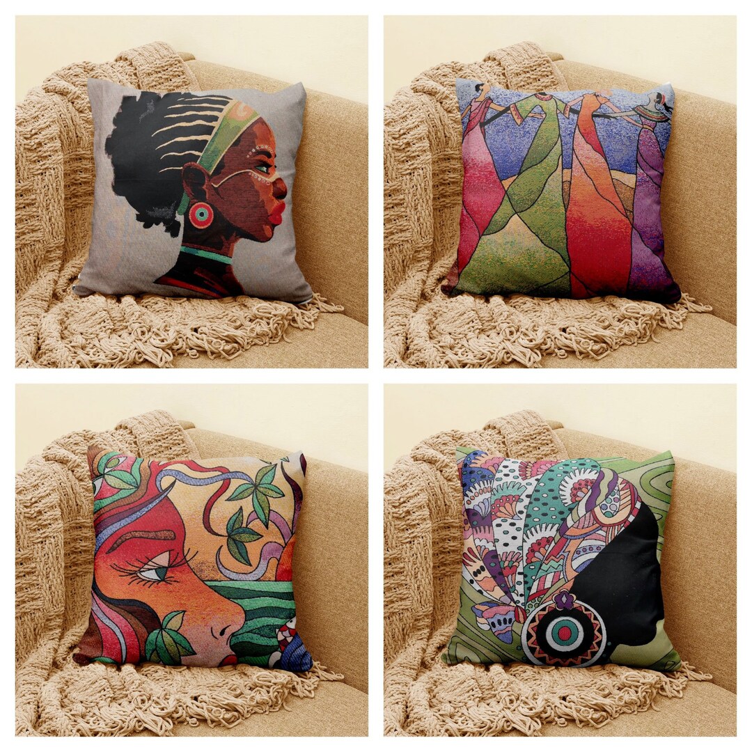 Authentic African Women Print Gobelin Tapestry Pillow Case|ladies Hand ...
