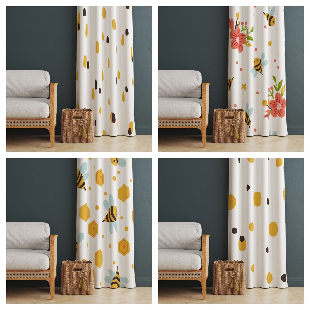 Floral Bee Curtain|thermal Insulated Window Treatment|honeycomb Curtain ...