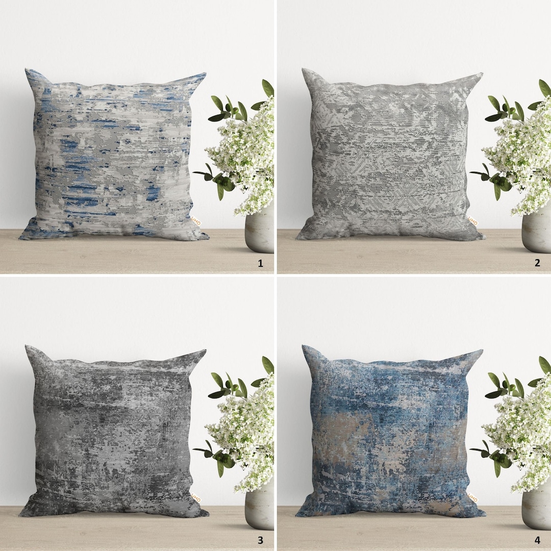 Elegant Blue And Gray Pillows Gallery
