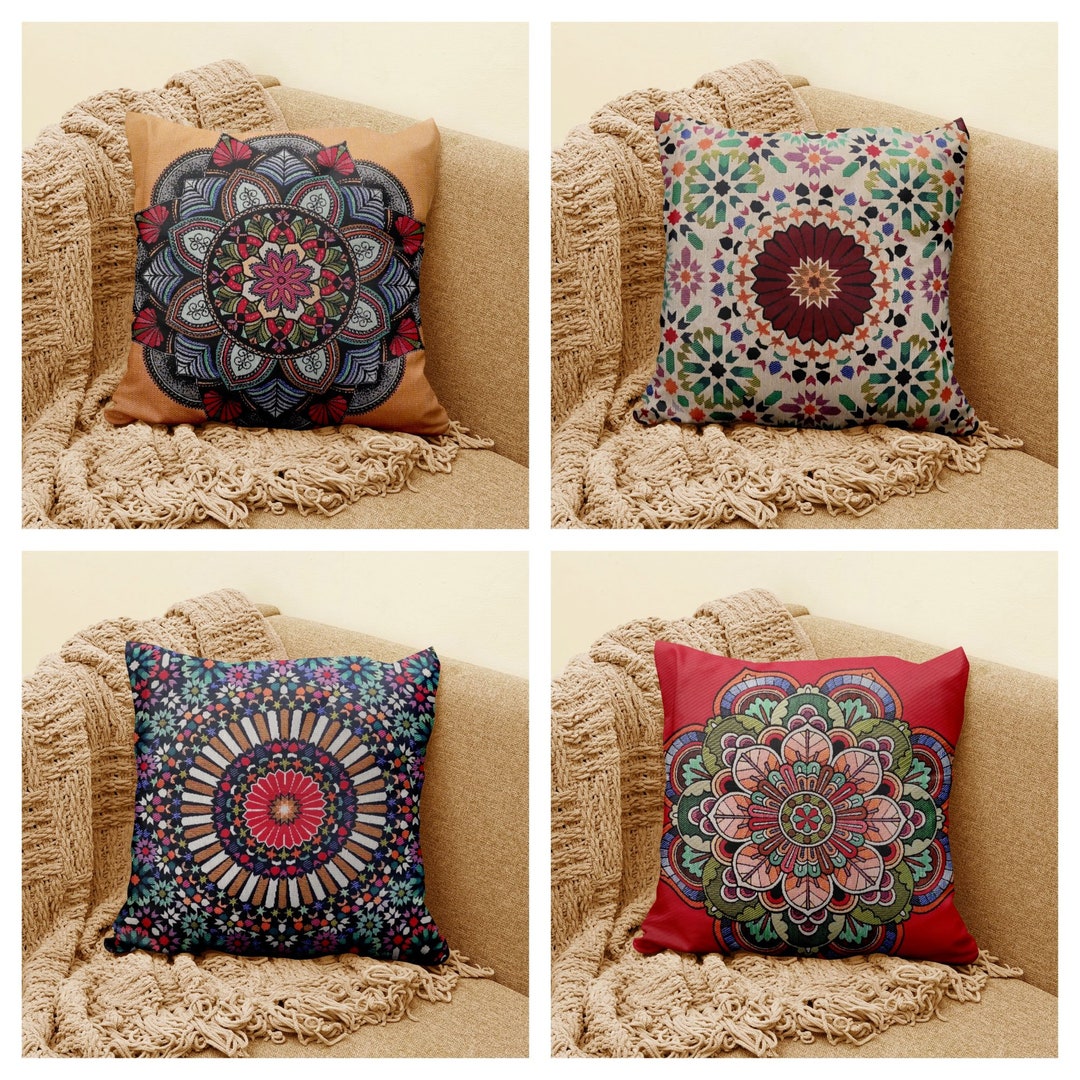 Indian Style Mandala Pillow Cover|southwestern Gobelin Tapestry Throw ...