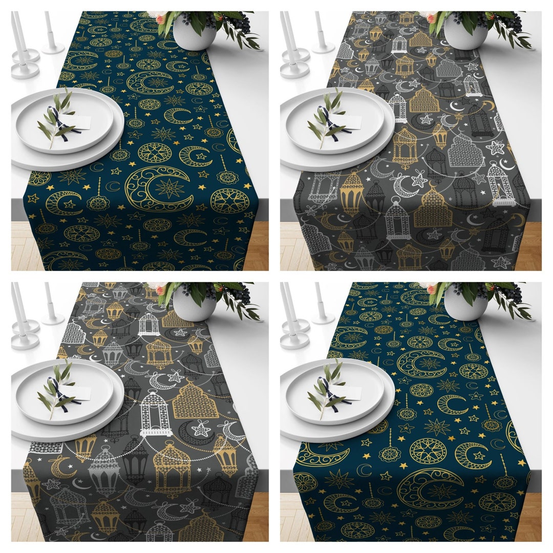 Religious Motifs Table Centerpiece|dark Green & Gray Table Runner ...