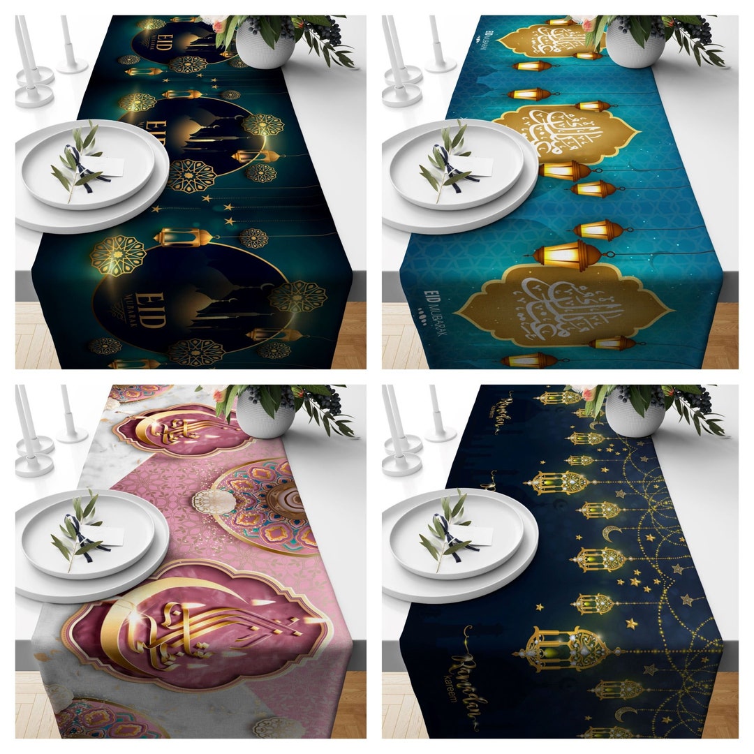 Islamic Table Runner|religious Table Centerpiece|turquoise Green Pink ...