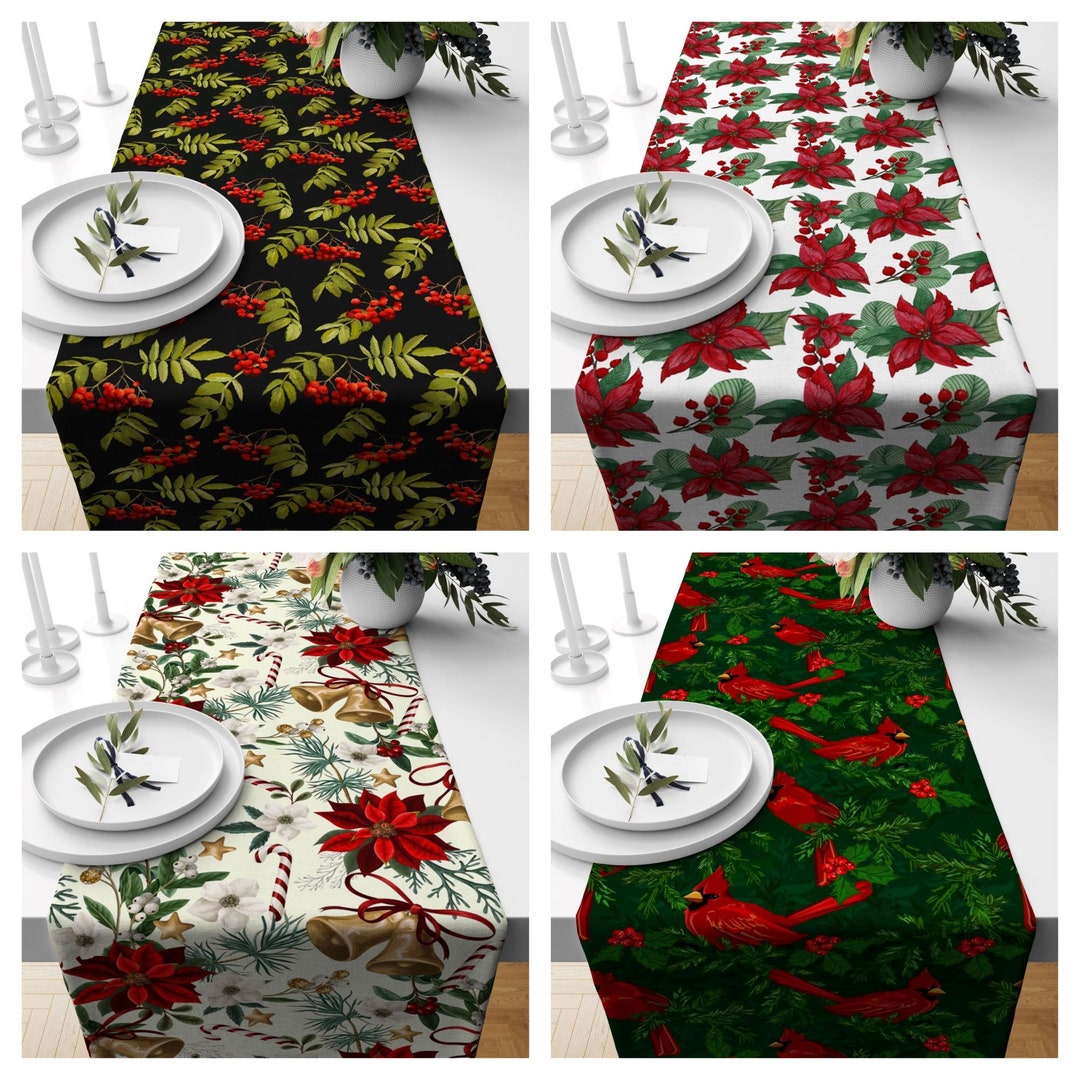 Christmas Concept Table Runner|winter Trend Tabletop|xmas Bell, Flowers ...