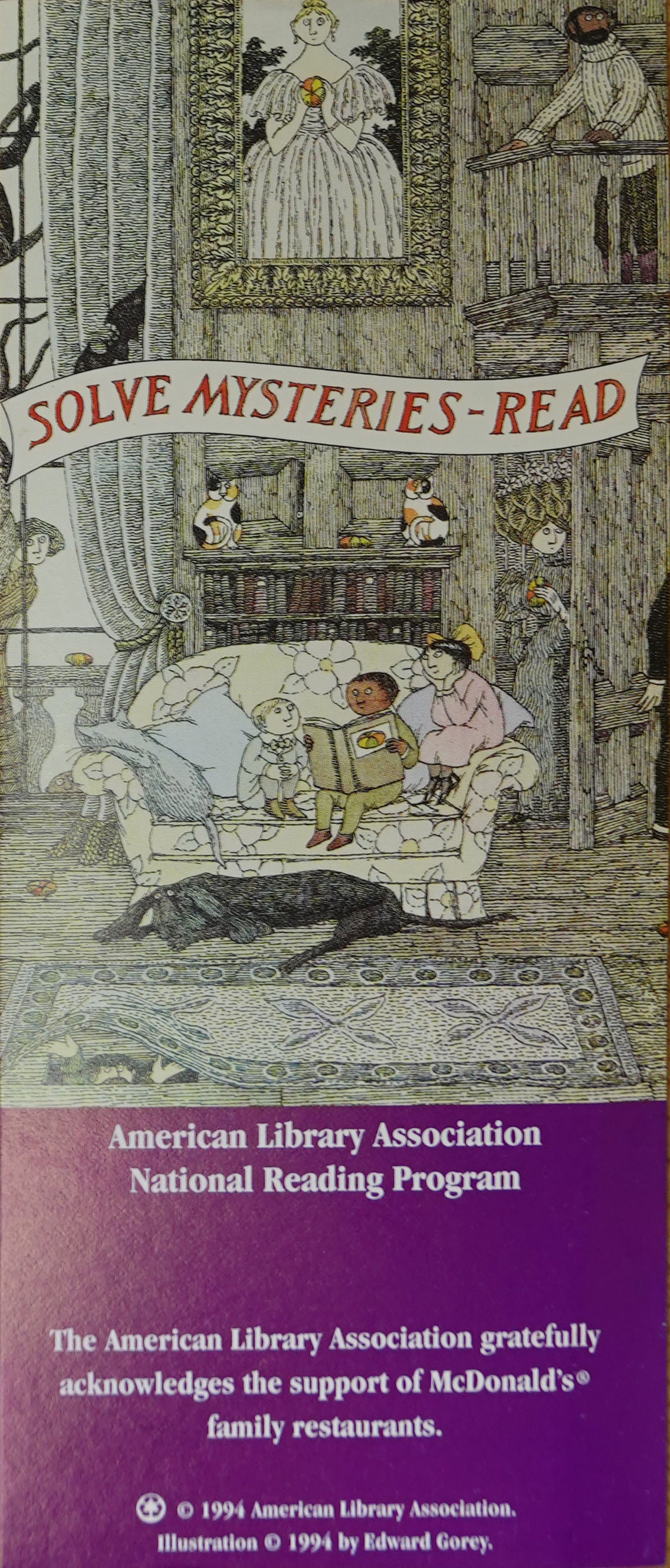 Vintage Edward Gorey Bookmark - "solve Mysteries - Read" - Etsy