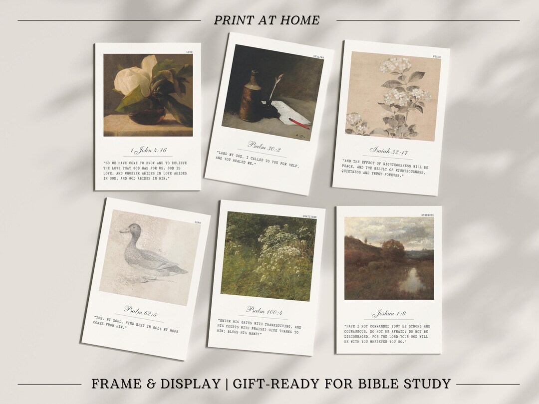 120 Christian Small Wall Art & Bible Verse Cards Printable - Uplifting ...