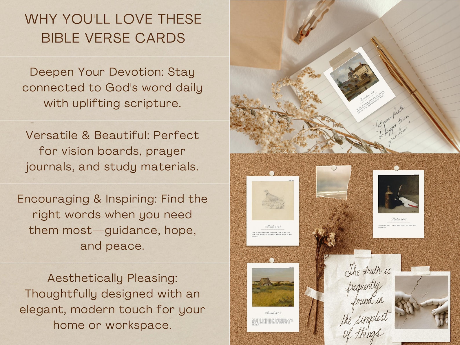 120 Bible Verse Cards - KJV Printable Scripture for Vision Boards ...