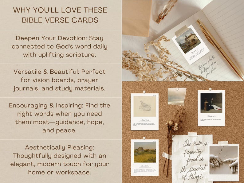 120 Bible Verse Cards - KJV Printable Scripture for Vision Boards ...
