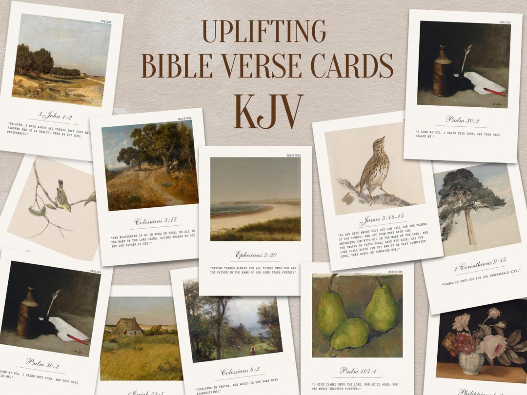 120 Bible Verse Cards - KJV Printable Scripture for Vision Boards ...